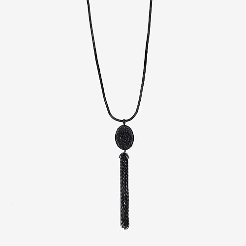 Click here for Mixit Womens Black 24 Inch Pendant Necklace  One S... prices