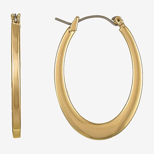 Click here for Liz Claiborne Silver-Tone Oval Hoop Earrings  One... prices