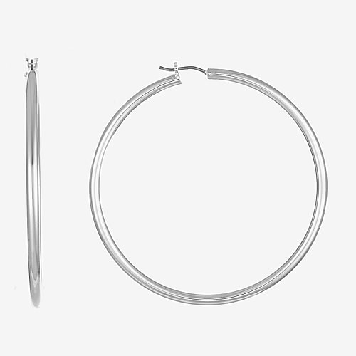 Click here for Liz Claiborne Large Silver-Tone Hoop Earrings  One... prices
