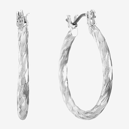 Click here for Liz Claiborne Textured Hoop Earrings  One Size  Gr... prices