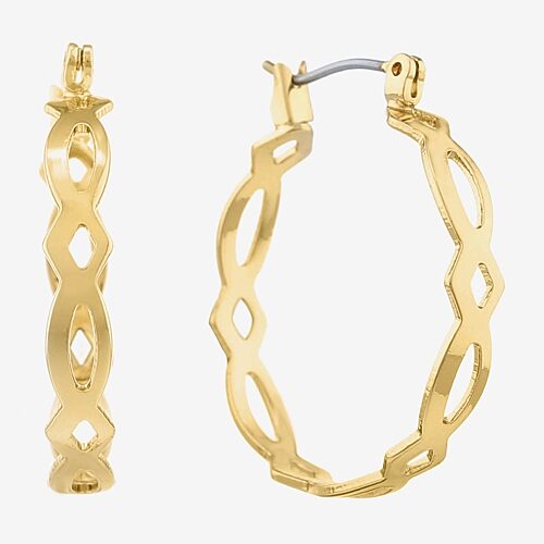 Click here for Monet Gold-Tone Medium Woven Hoop Earrings  One Si... prices