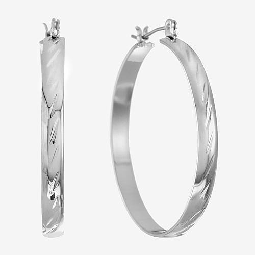 Monet Silver-Tone Large Hoop Earrings  One Size  Gray