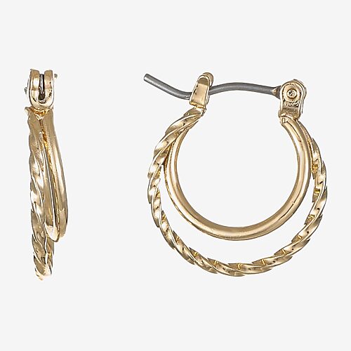 Click here for Monet Gold-Tone 2-Row Orbital Hoop Earrings  One S... prices