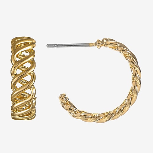 Monet Gold-Tone Small Helix Hoop Earrings  One Size  Yellow