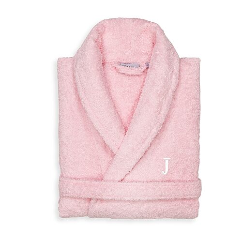 Linum Home 100 Turkish Cotton Personalized Terry Bath Robe - Pink - J