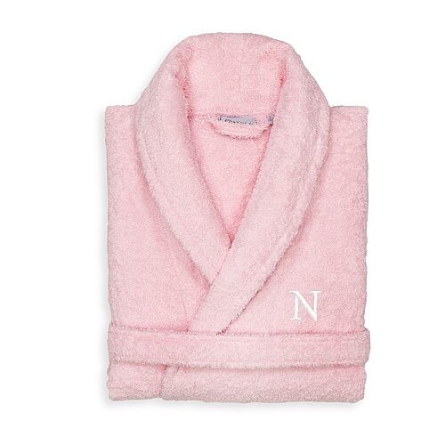 Linum Home 100 Turkish Cotton Personalized Terry Bath Robe - Pink - N