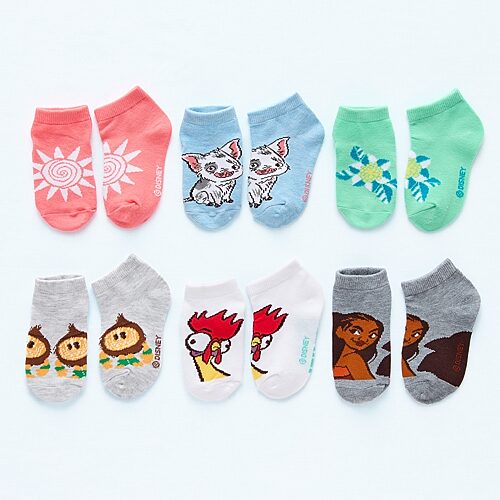 Click here for Toddler Girls Multi-Pack 6 Pair Moana Quarter Ankl... prices