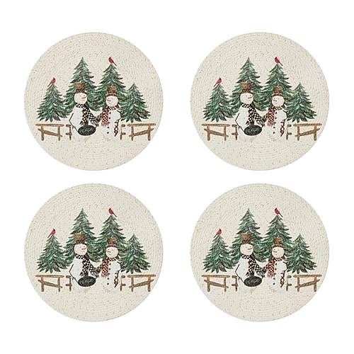 Click here for Avanti Country Snowman Round Placemats - Set of 4 prices