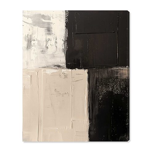 ART REMEDY Checkered Giclee Abstract Canvas Art  One Size  Black