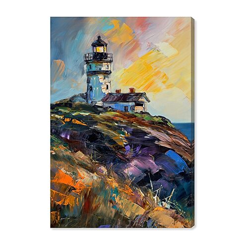 Click here for ART REMEDY Colorful Lighthouse Giclee Nautical And... prices