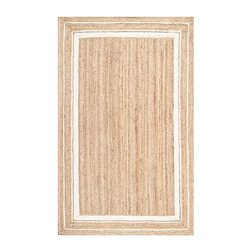 Click here for nuLoom Braided Rikki Border Jute Rug  One Size  Wh... prices