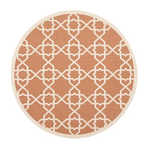 Safavieh Courtyard Collection Nicol Geometric Indoor/Outdoor Round Area Rug  One Size  Multiple Colors