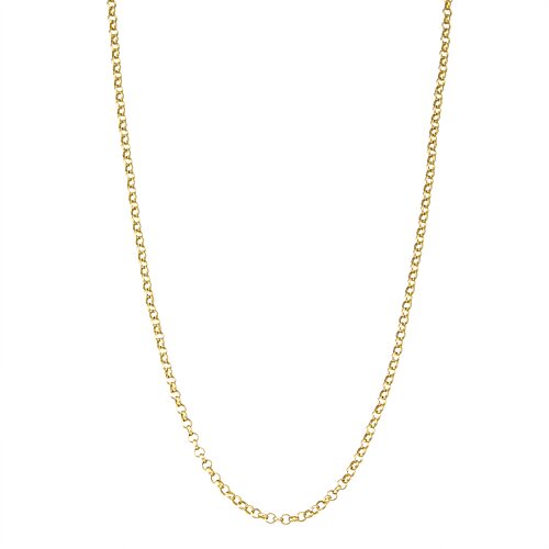 Click here for 14K Gold Over Silver Solid Link Chain Necklace  On... prices