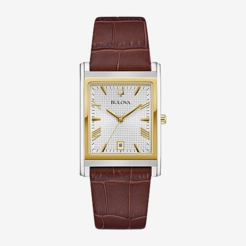 Bulova Mens Sutton Brown Leather Strap Watch 29mm