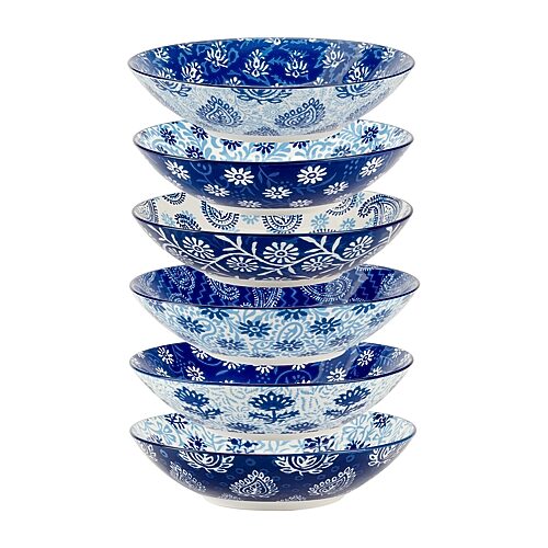 Click here for Certified International Carnival Blue Set of 6 Sou... prices