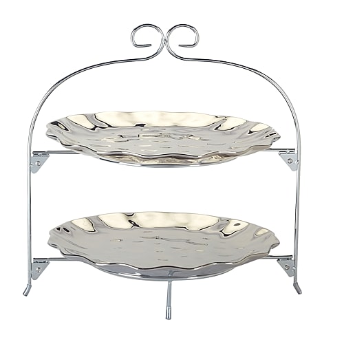 Certified International Silver Coast 2 Tier Rack with 11 Plates - Miscellaneous