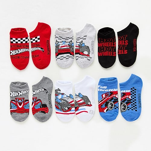Click here for Little & Big Kid Boys Multi-Pack 6 Pair Hot Wheels... prices