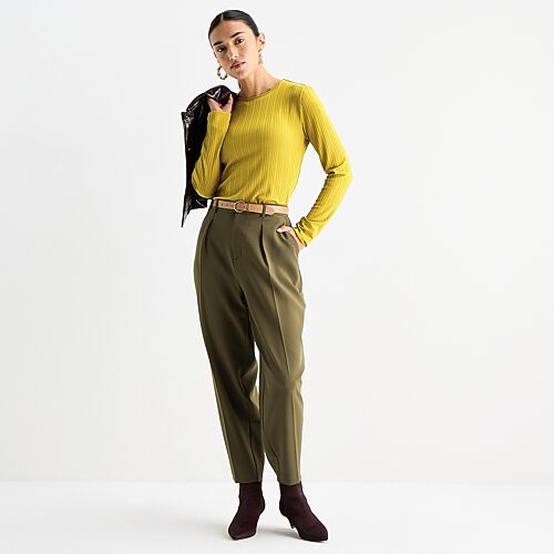 Click here for Worthington Womens Tapered Pleated Pant  8  Green prices