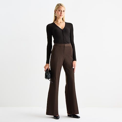 Click here for Worthington Womens Fit and Flare Pant  16  Brown prices