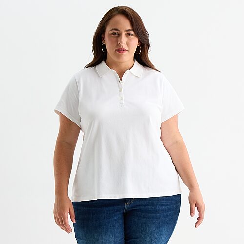 Click here for St. Johns Bay Womens Plus Short Sleeve Polo Shirt... prices