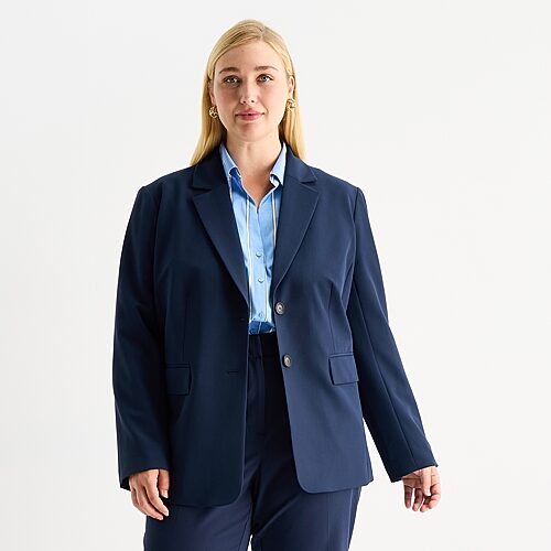 Click here for Worthington Womens Plus Regular Fit Blazer  1x  Bl... prices