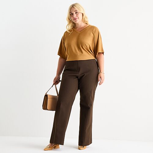 Click here for Worthington Plus Womens Fit and Flare Pant  30w Sh... prices