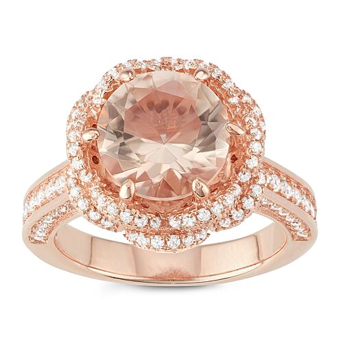 Click here for Womens Simulated Pink Morganite 14K Rose Gold Over... prices