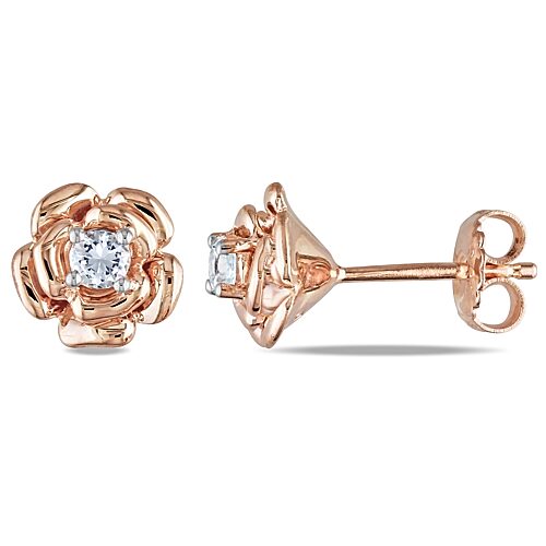 Click here for Lab Created White Sapphire 18K Rose Gold Over Silv... prices