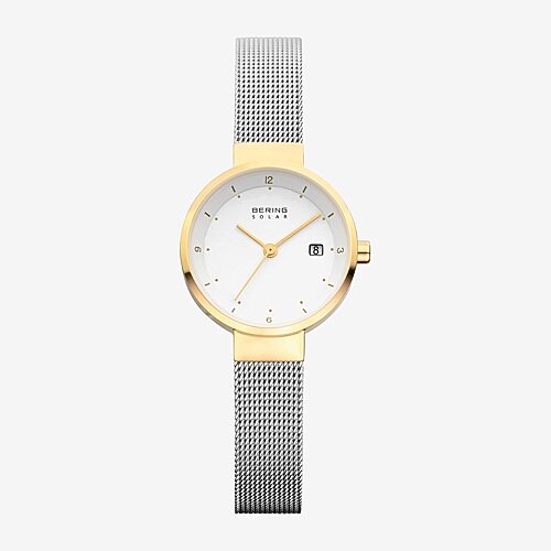 Click here for Bering Solar Womens Two Tone Mesh Bracelet Watch-1... prices