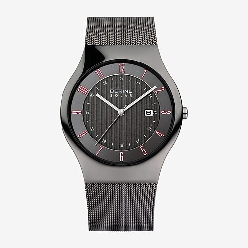 Click here for Bering Solar Mens Gray Stainless Steel Bracelet Wa... prices