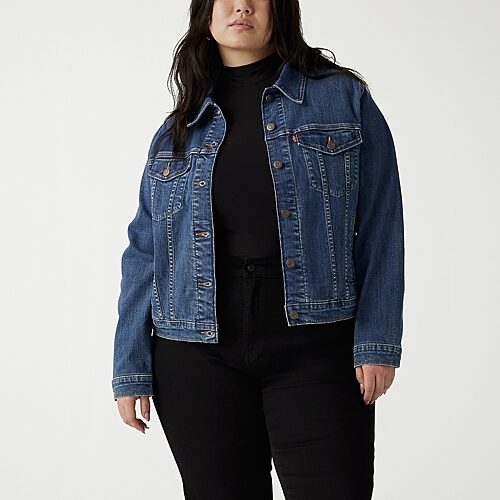 Click here for Levis Plus Size Button-Down Original Denim Trucker... prices
