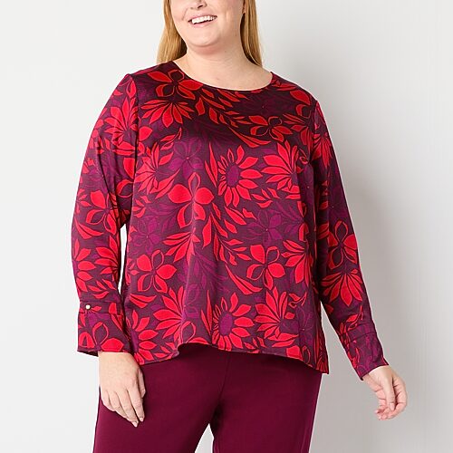 Click here for Liz Claiborne Womens Plus Round Neck Long Sleeve S... prices