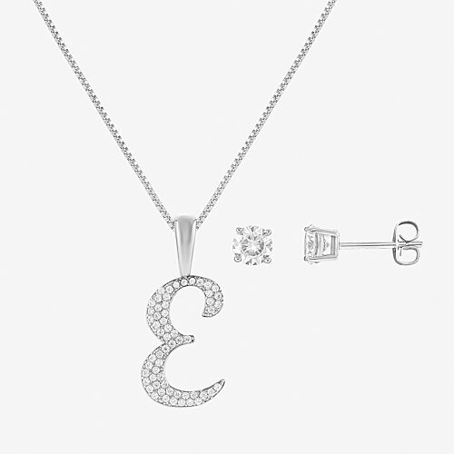Click here for HADLEY & ROW Initial Womens Cubic Zirconia Pure Si... prices