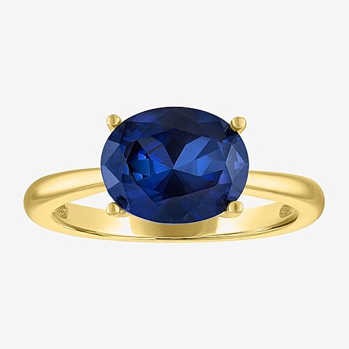 Click here for Gemstone 14K Gold Over Silver Oval Solitaire Cockt... prices