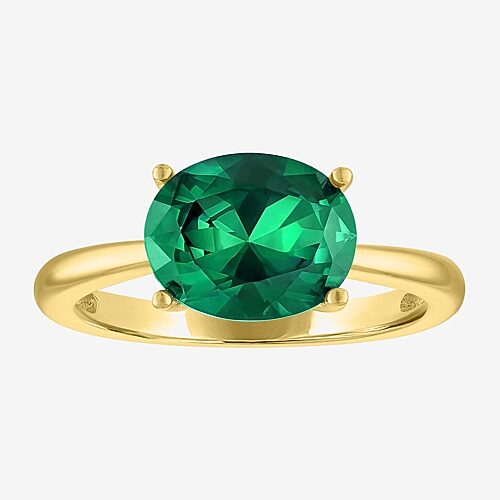 Click here for Gemstone 14K Gold Over Silver Oval Solitaire Cockt... prices