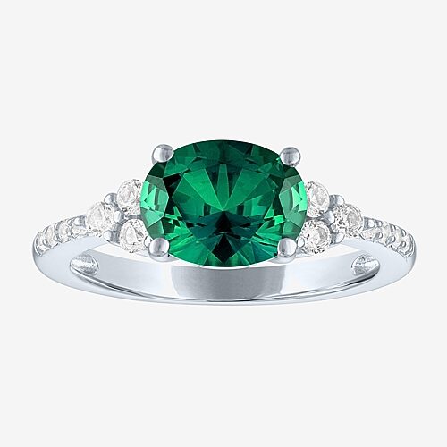 Click here for Gemstone Sterling Silver Oval Side Stone Cocktail... prices