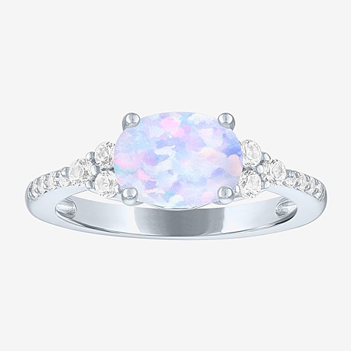 Click here for Gemstone Sterling Silver Oval Side Stone Cocktail... prices