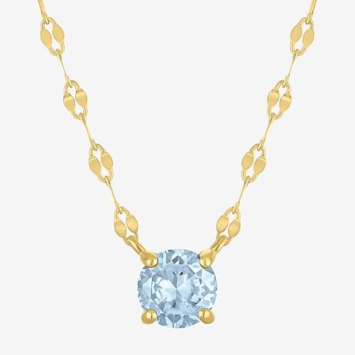 Click here for Gemstone 14K Gold Over Silver Round 18 Inch Pendan... prices