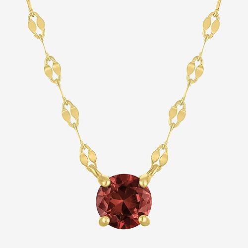 Click here for Gemstone 14K Gold Over Silver Round 18 Inch Pendan... prices