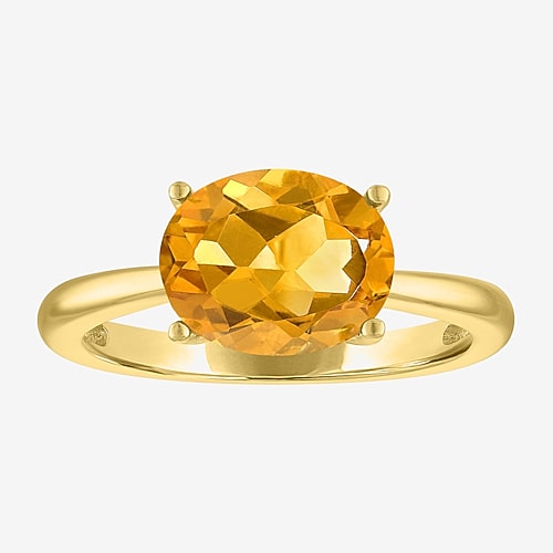 Click here for Gemstone 14K Gold Over Silver Oval Solitaire Cockt... prices