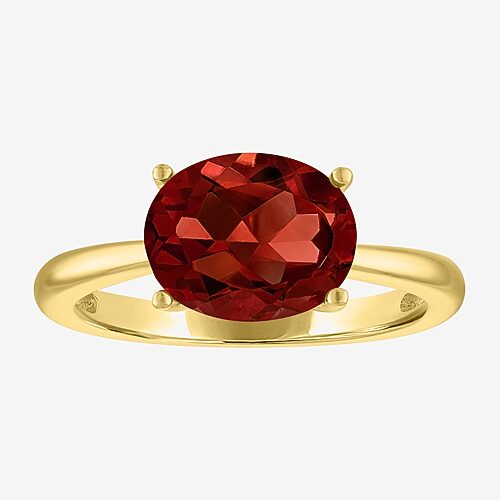 Click here for Gemstone 14K Gold Over Silver Oval Solitaire Cockt... prices