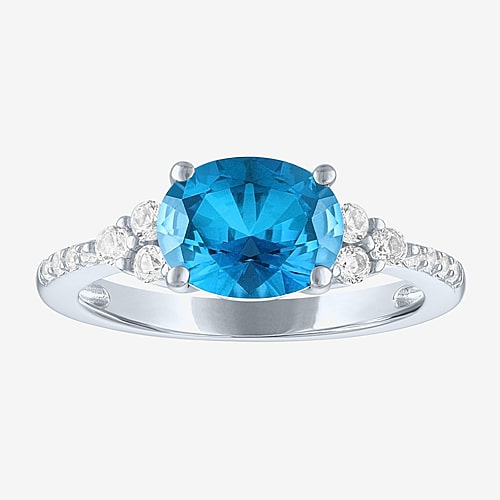Click here for Gemstone Sterling Silver Oval Side Stone Cocktail... prices