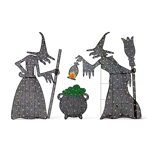Click here for Glitzhome Lighted Halloween 3d Witches 3-pc. Hallo... prices