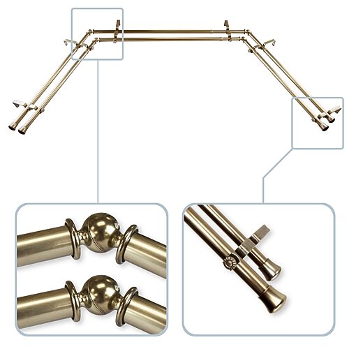 Click here for Rod Desyne Double Bay Window Rod  One Size  Brown prices