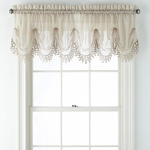 Click here for Home Expressions Lisette Sheer MacramÃ© Tuck Valan... prices