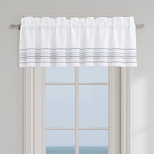 Click here for Queen Street Blue Haven Rod Pocket Tailored Valanc... prices