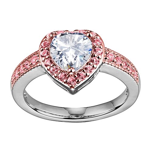 Click here for Sparkle Allure Womens Cubic Zirconia Heart Halo Pr... prices