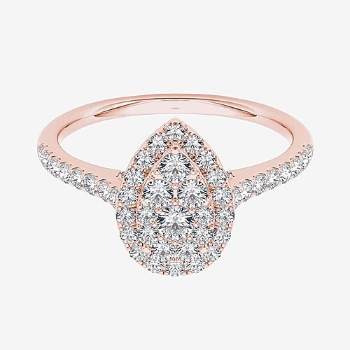 Click here for 3/4 CT.T.W. Natural Diamond 10K Rose Gold Pear-Sha... prices