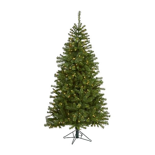 Nearly Natural Springfield Artificial Christmas Tree with 300 Warm Clear Lights and 596 Tips - Green