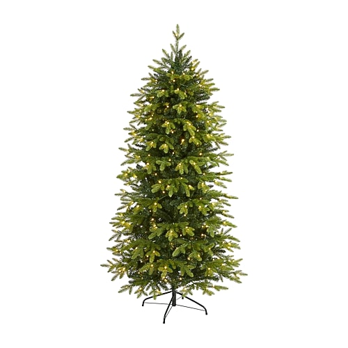 Click here for Nearly Natural Belgium Faux 6 Foot Pre-Lit Fir Chr... prices